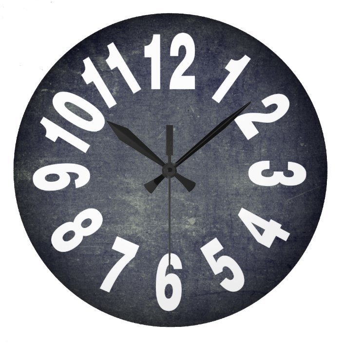 Rustic Chalkboard Large Numbers Large Clock | Zazzle.com