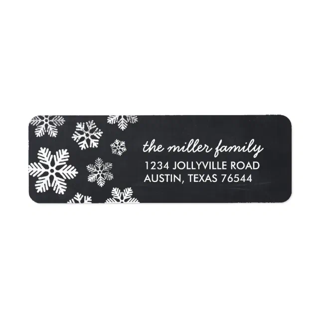 Rustic Chalkboard Snowflakes Address Labels | Zazzle