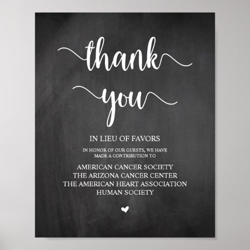 Rustic Chalkboard, Wedding Donation, Contribution Poster | Zazzle