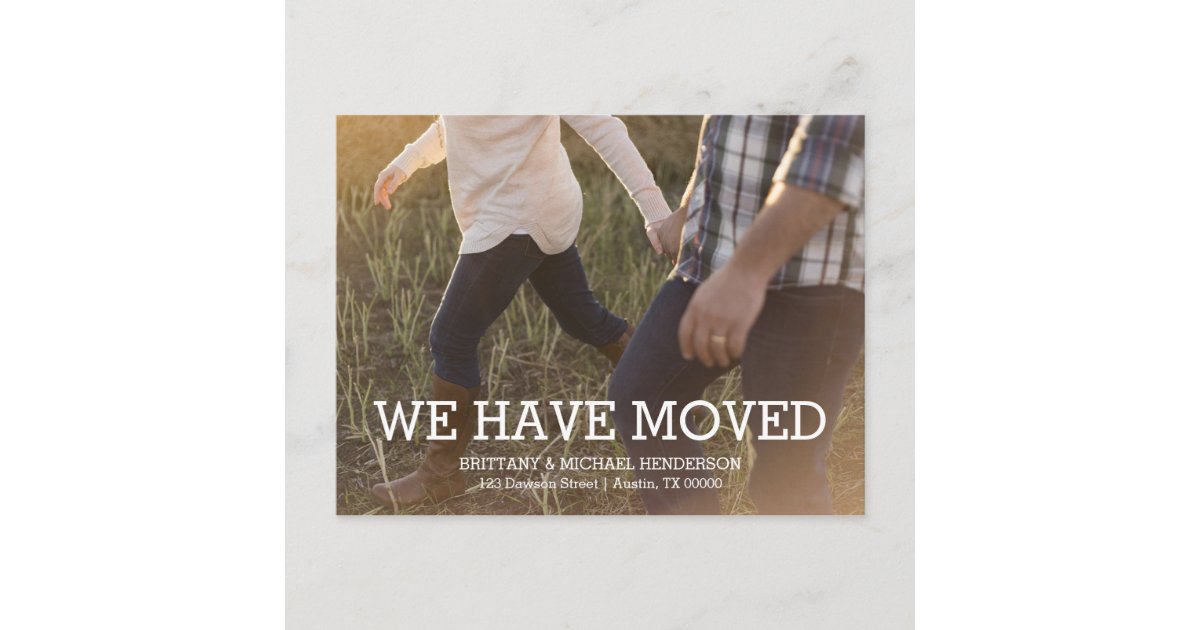 Rustic Change of Address Photo Announcement Postcard | Zazzle