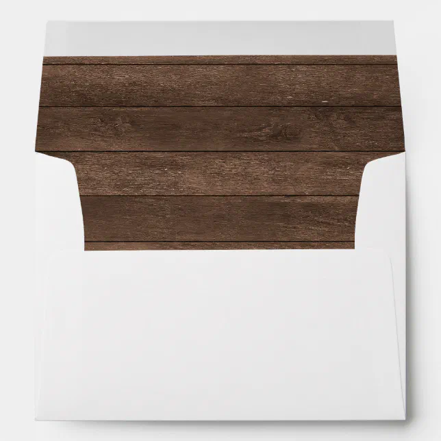 Rustic Charm Dark Wood Envelope | Zazzle