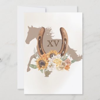 Rustic Charro Floral Boho Country Quinceanera Invi Invitation | Zazzle