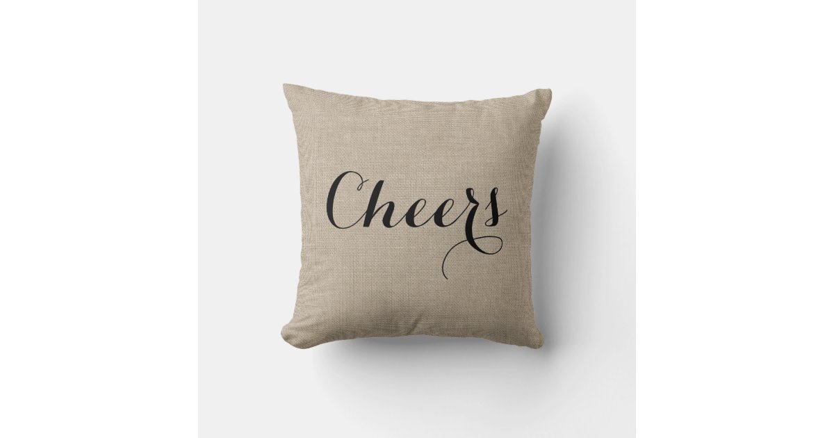 Rustic Cheers Pillow | Zazzle