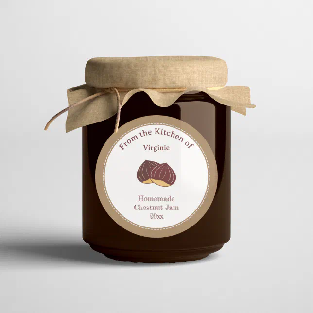 Rustic Chestnut Jam Label Sticker | Zazzle