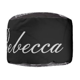 rustic chic blackboard french country rooster pouf | Zazzle