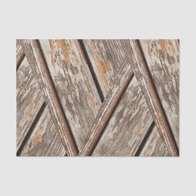 Rustic Chic Chevron Geometric Wood Texture Tissue Paper | Zazzle