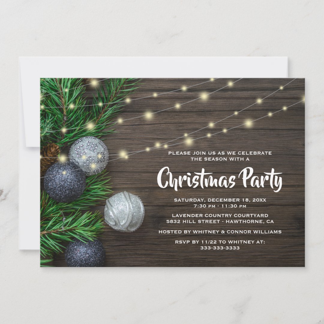 Rustic Chic Corporate Christmas Party Invitation | Zazzle