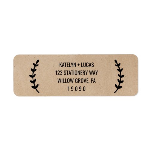 Rustic Chic Faux Kraft Wedding Label | Zazzle