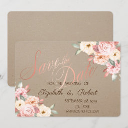 Rustic Chic Floral Save The Date | Zazzle