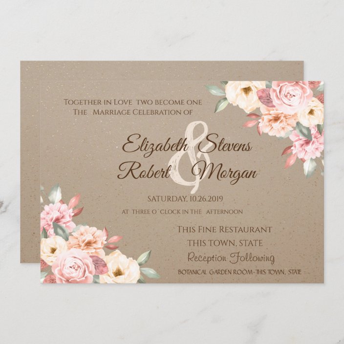 Rustic Chic Floral Wedding Floral Invitation | Zazzle.com