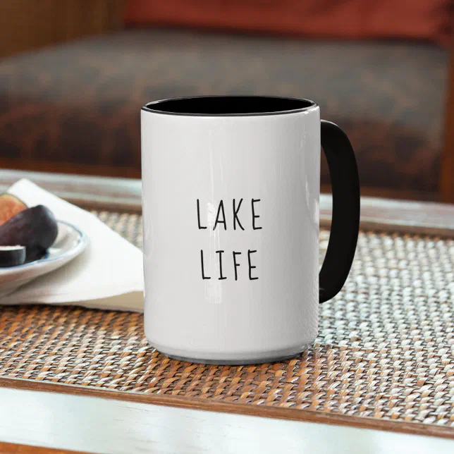 Rustic Chic Lake Life Lake house Modern Cabin Two-Tone Coffee Mug | Zazzle