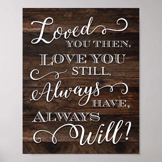 Rustic Chic LOVE QUOTE Sign Print | Zazzle