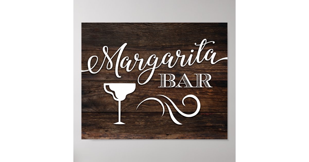 Rustic Chic MARGARITA BAR Sign Print | Zazzle