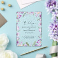 Rustic Chic Purple Flowers Wedding Acrylic Invitations | Zazzle