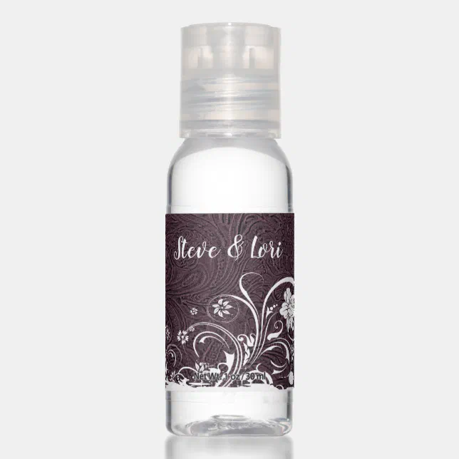 Rustic Chic Purple Leather Lace Personalized Hand Sanitizer | Zazzle
