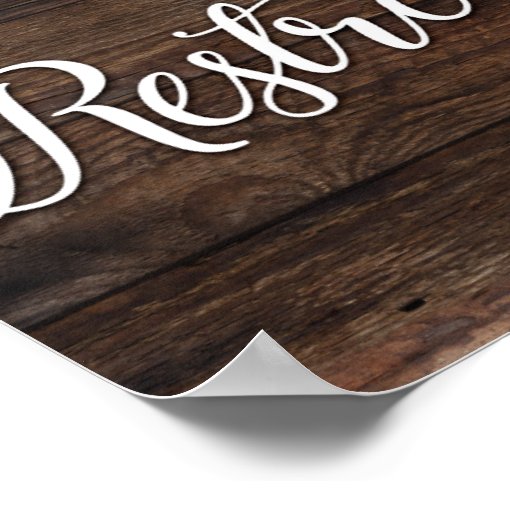 Rustic Chic RESTROOM Sign Print | Zazzle