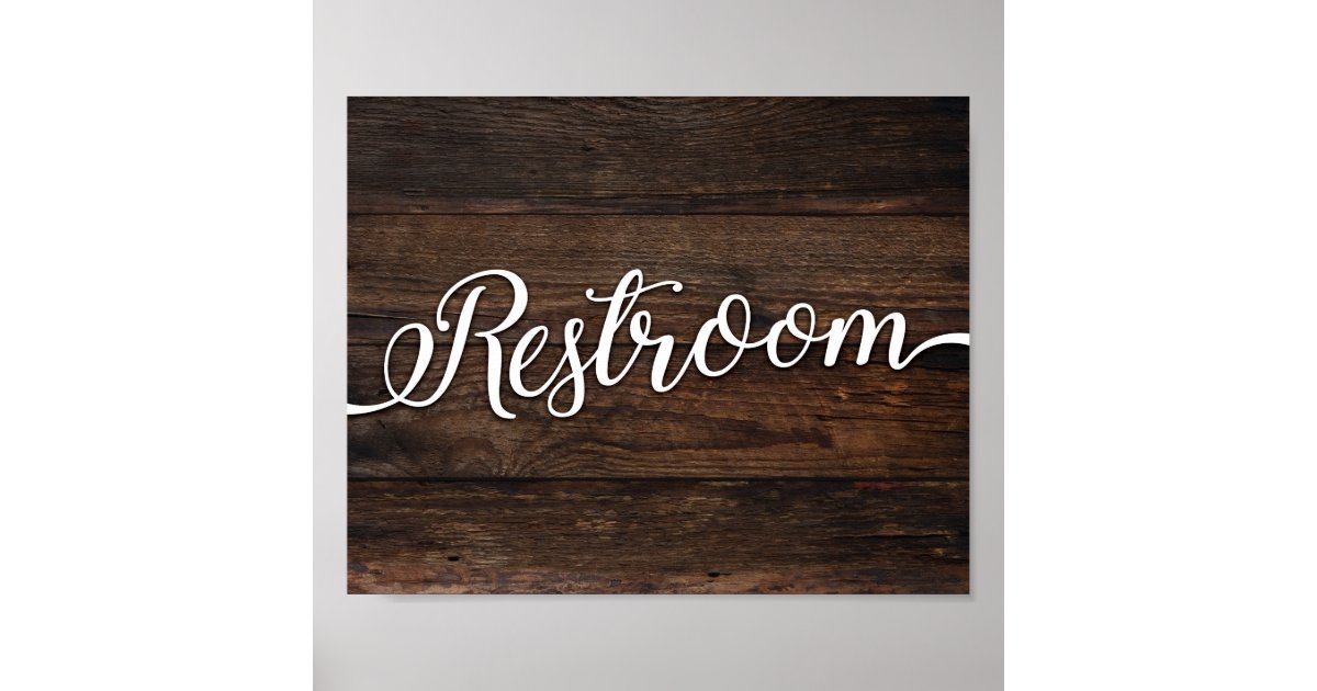 Rustic Chic RESTROOM Sign Print | Zazzle