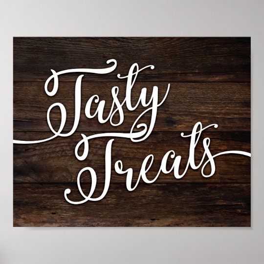 Rustic Chic TASTY TREATS Sign Print | Zazzle.com