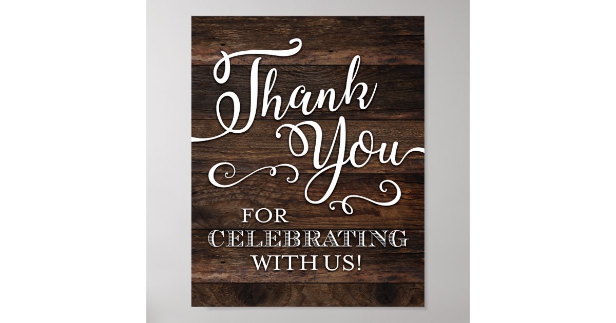Rustic Chic THANK YOU Sign Print | Zazzle
