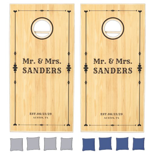 Rustic Chic Wedding Family Custom Cornhole Set | Zazzle