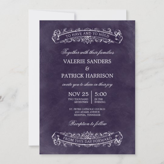 Rustic Chic Wedding Invitation - Purple | Zazzle.com