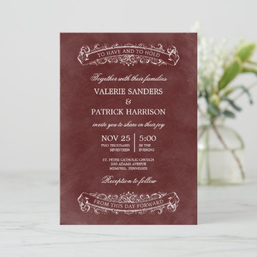 Rustic Chic Wedding Invitation - Red | Zazzle
