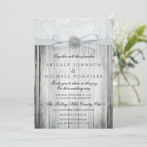 Rustic Chic Wedding Invitation with Sparkle | Zazzle
