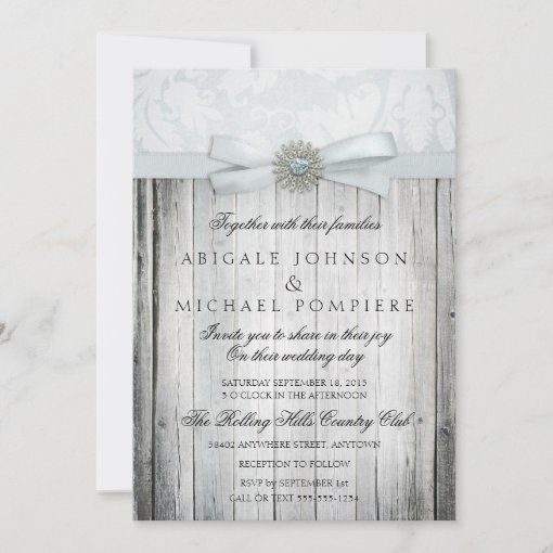 Rustic Chic Wedding Invitation with Sparkle | Zazzle