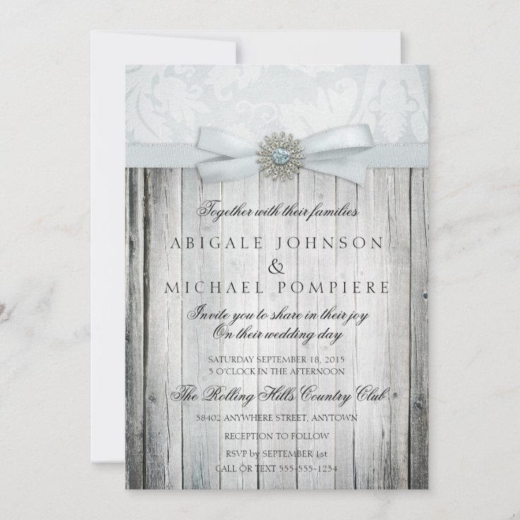Rustic Chic Wedding Invitation with Sparkle | Zazzle
