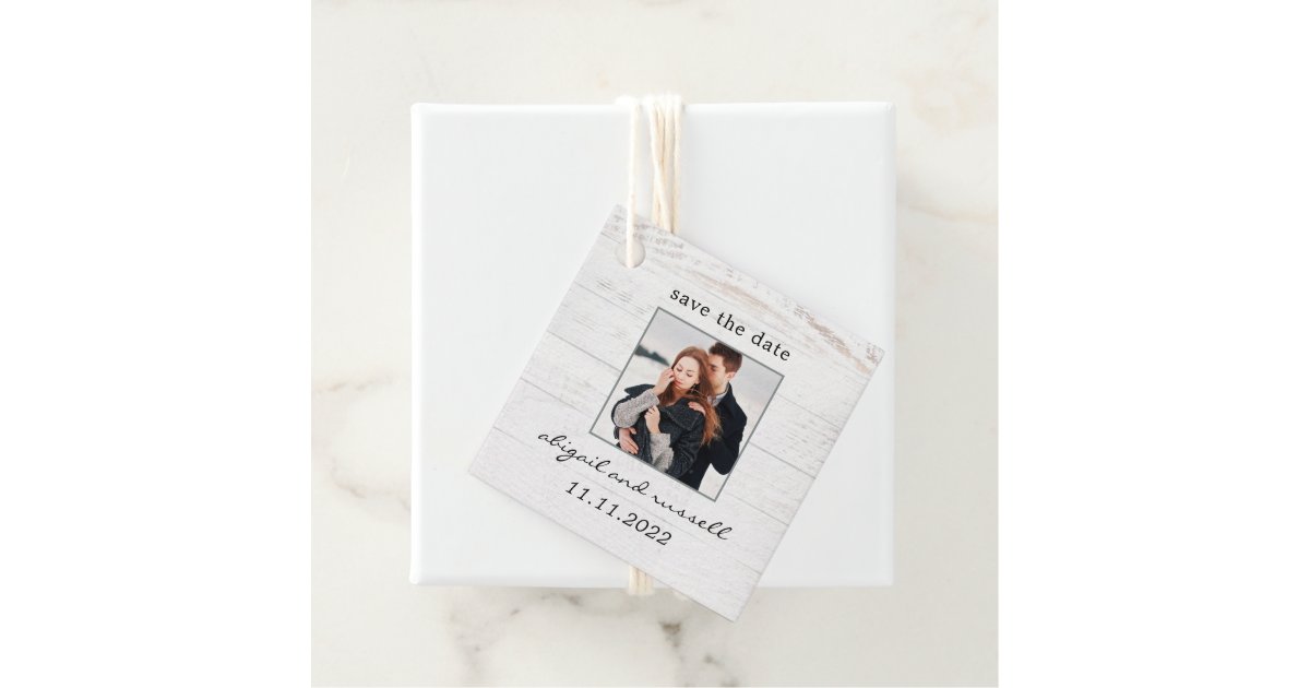 Rustic Chic Wedding Save The Date Favor Tags | Zazzle
