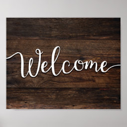 Rustic Chic WELCOME Sign Print | Zazzle