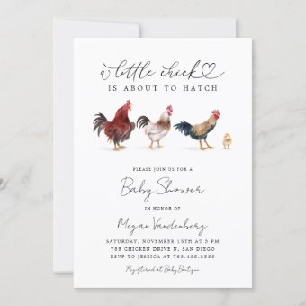 Rustic Chicken Baby Shower Invitation | Zazzle