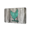 Rustic Chicken (Blue) License Plate | Zazzle