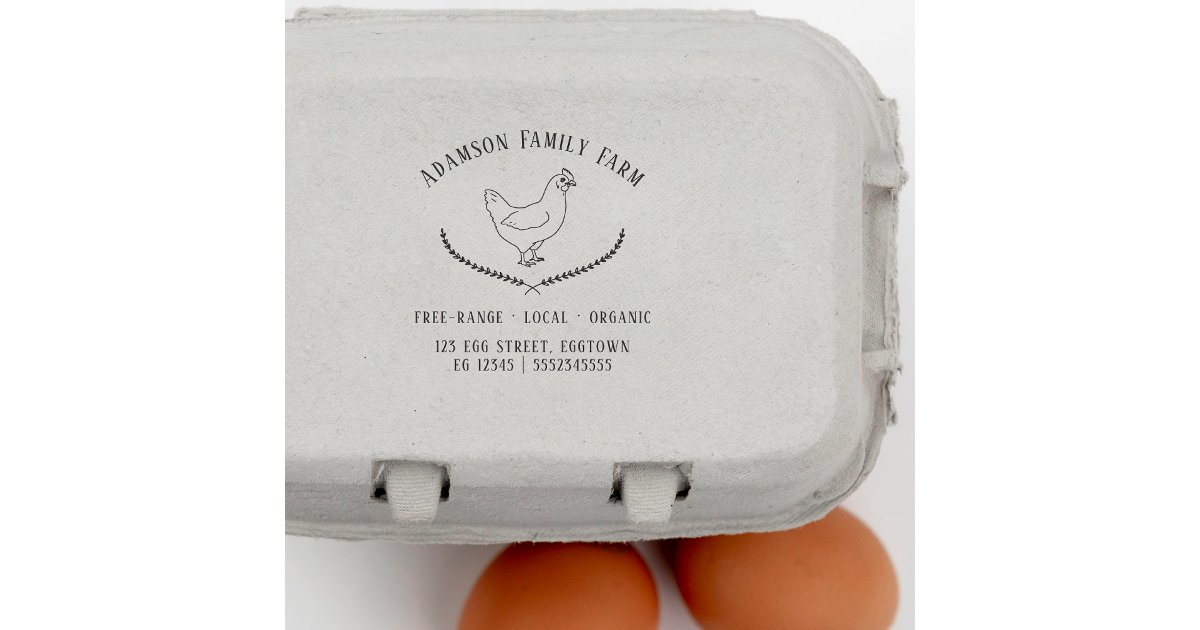 Rustic Chicken Farm Hen Egg Carton Self-inking Stamp | Zazzle