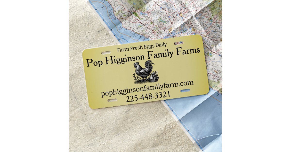 Rustic Chicken Farm License Plate | Zazzle