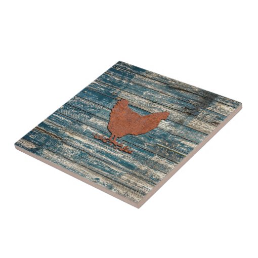 Rustic Chicken (Rusty) Ceramic Tile | Zazzle