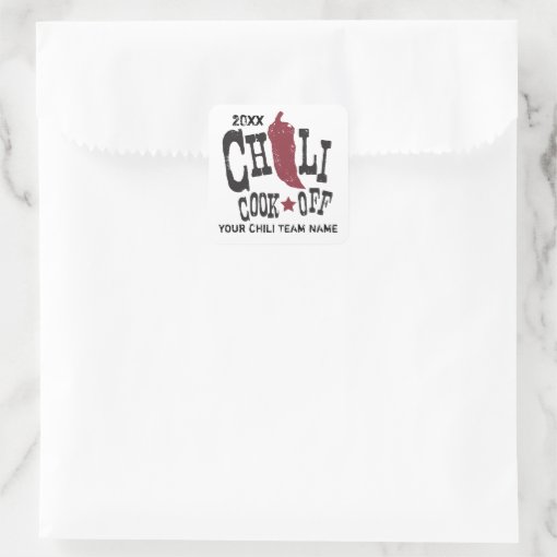 Rustic Chili Cook Off Competition Square Sticker | Zazzle
