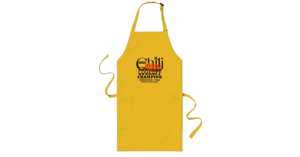 Rustic Chili Cook Off Team Contest Winner Champion Long Apron | Zazzle