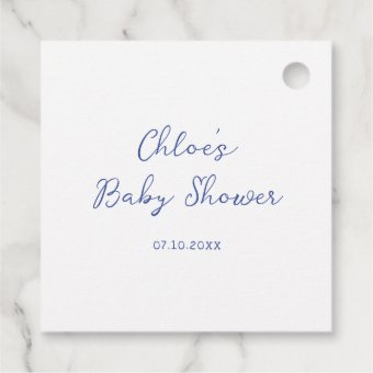 Rustic Chinoiserie Bow Floral Crest Baby Shower Favor Tags | Zazzle