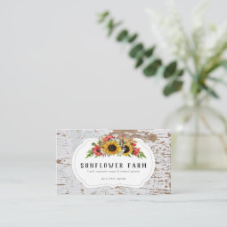 Rustic Chippy Wood Country Farmhouse Floral Business Card | Zazzle