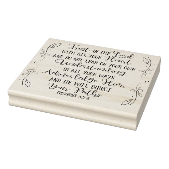 Rustic Christian Bible Verse Typography Rubber Stamp | Zazzle.com