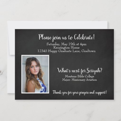 Rustic Christian Graduation Bible Verse Photo Invitation | Zazzle