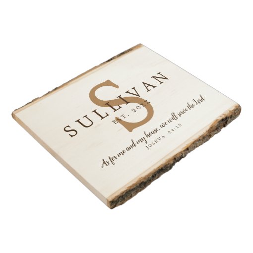 Rustic Christian Scripture Family Name Wood Art | Zazzle