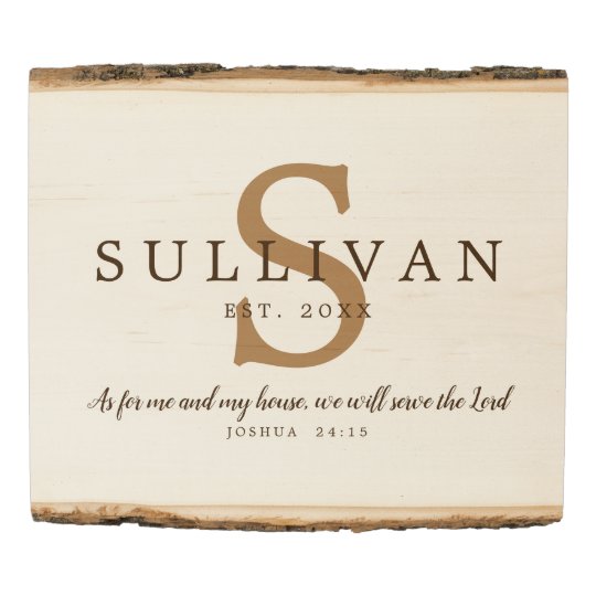 Rustic Christian Scripture Family Name Wood Art | Zazzle.com