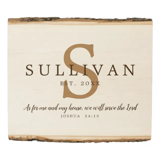Rustic Christian Scripture Family Name Wood Art | Zazzle