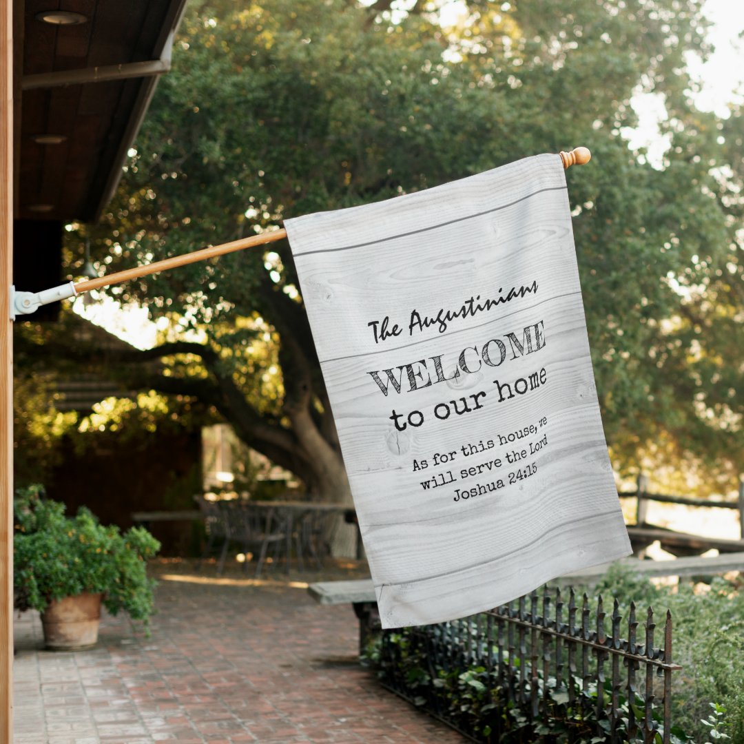Rustic Christian WELCOME House Flag | Zazzle