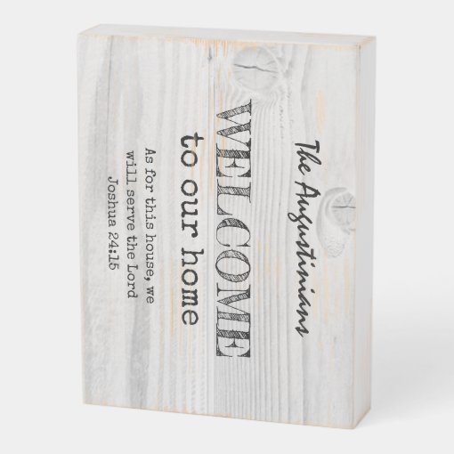 Rustic Christian WELCOME Wooden Box Sign | Zazzle