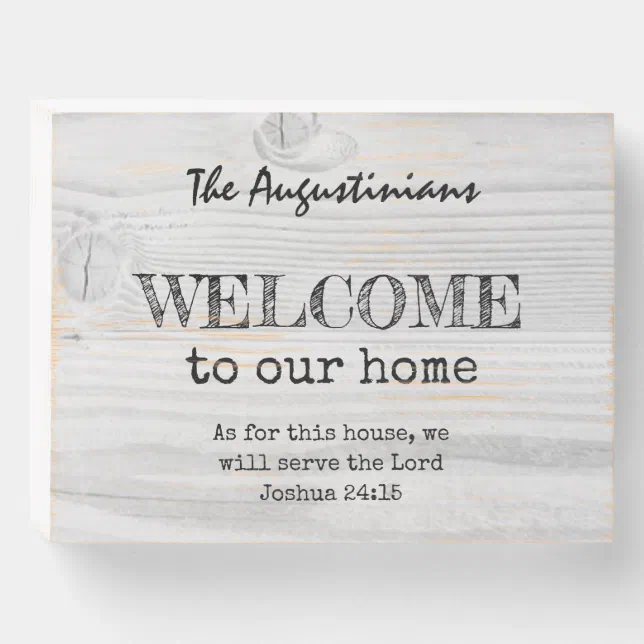 Rustic Christian WELCOME Wooden Box Sign | Zazzle