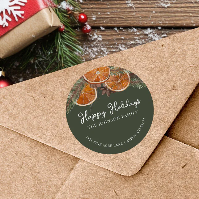 Rustic Christmas Classic Round Sticker | Zazzle