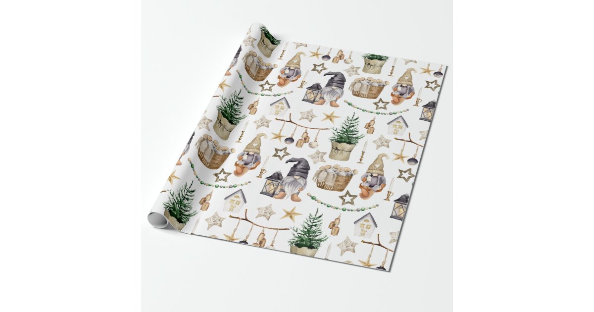 Rustic Christmas Country Gnomes, Decorations Wrapping Paper | Zazzle